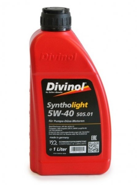 Motorový olej, DIVINOL (Syntholight 505.01 5W-40 PD) 1l — IMdily.cz