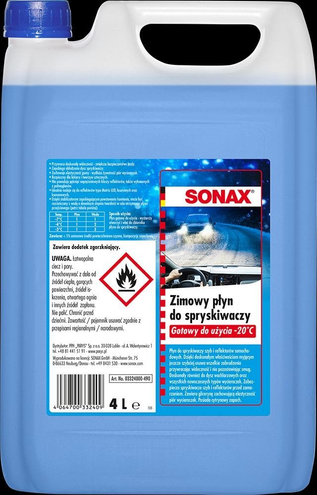 SONAX Zimní ostřikovač -20°C, 4L — MLPARTS