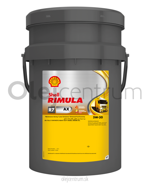 Shell Rimula R7 AX 5W-30 20L – Olejcentrum.sk, Autodijely Galanta, Bratislava, Trnava, Nitra